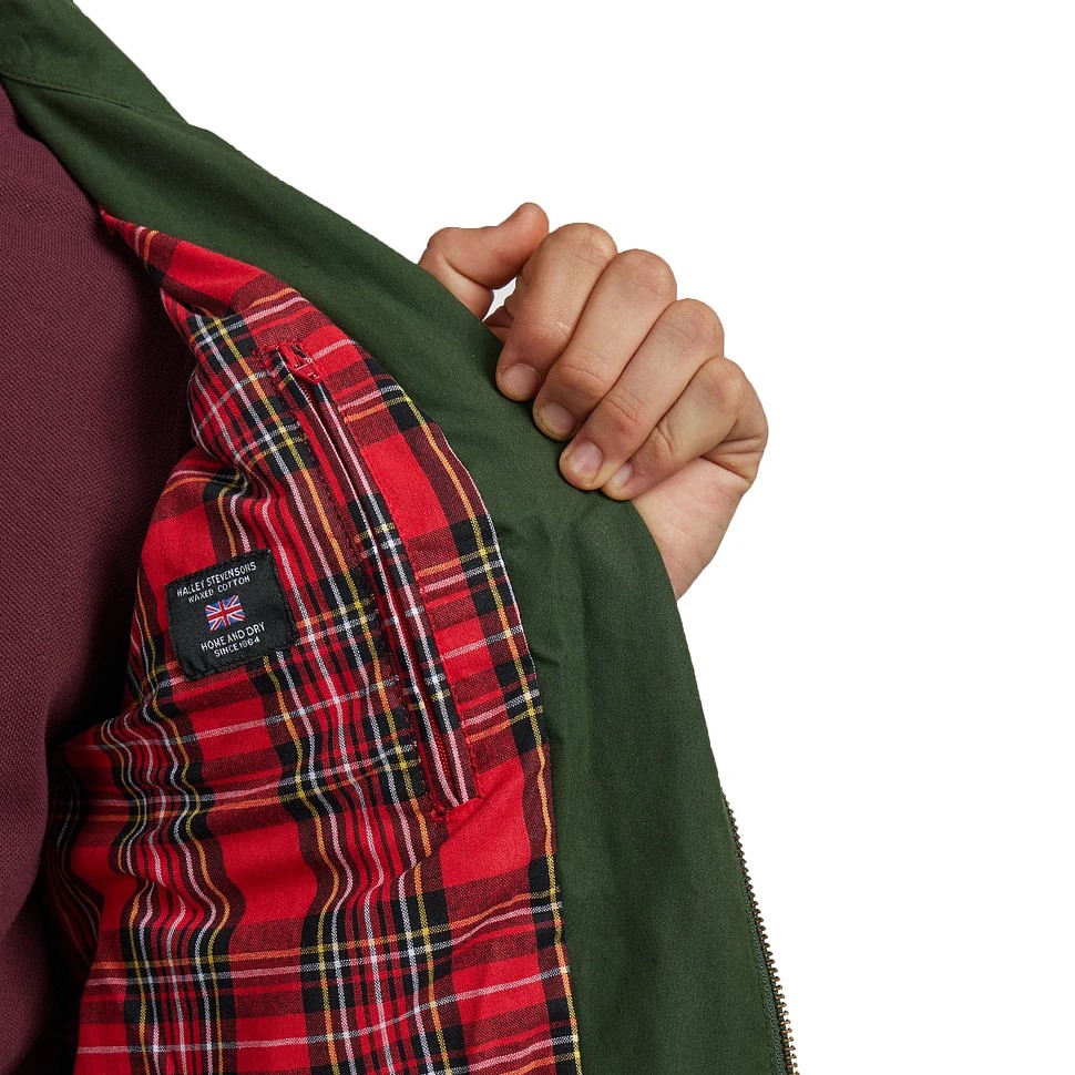 Fred Perry Made In England Waxed Harrington Jacket Night Green ...